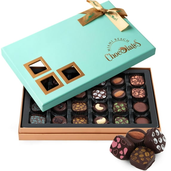Dark Chocolate Truffles Gift Box, MDA05 24 Pieces of Chocolates Gift ...