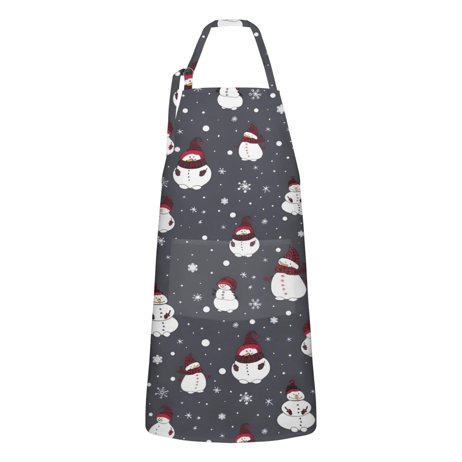 Dark Christmas Snowman Apron-Garden Aprons for Women with Pockets ...