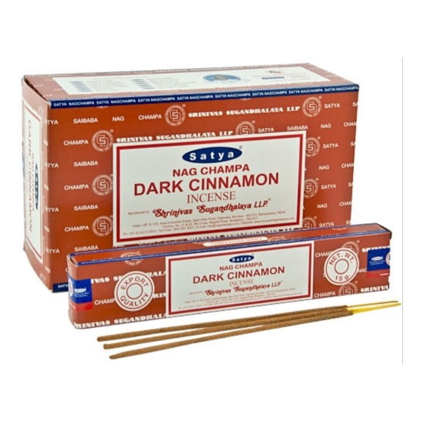 Dark Cinnamon Box of 12 tube 180 gram Incense sticks Satya - Walmart.com