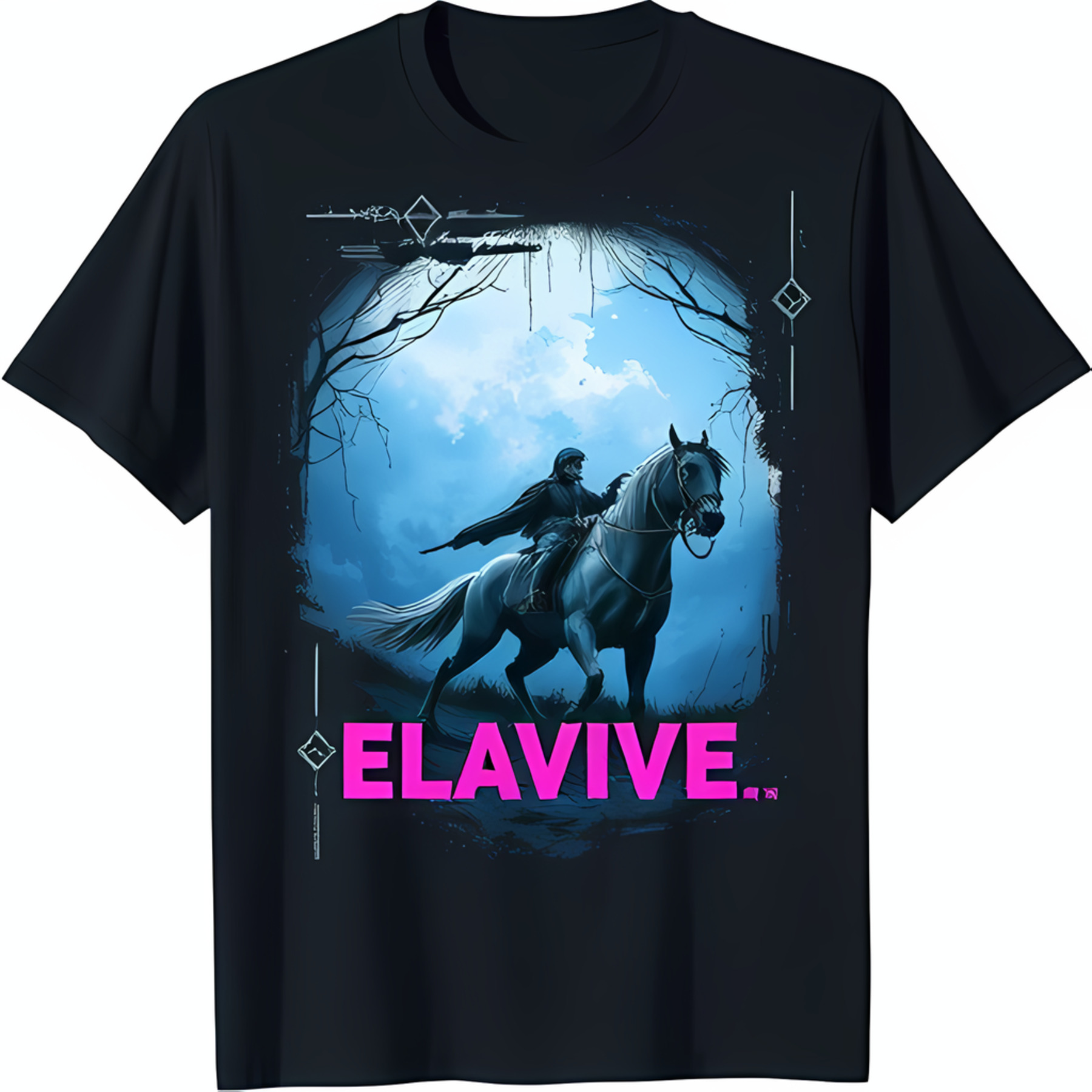 Dark Cloaked Rider on White Horse Graphic T-Shirt - Walmart.com