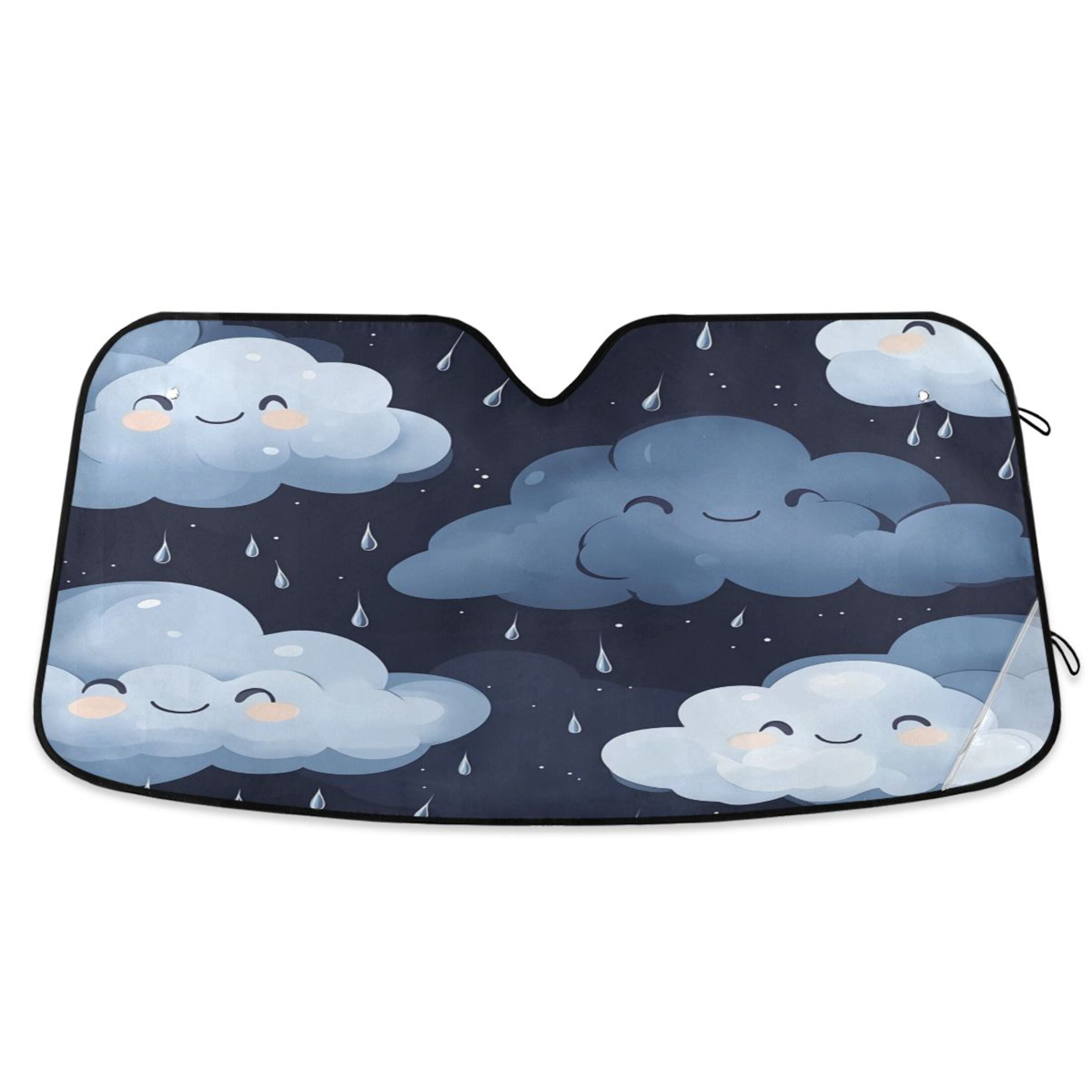 Dark Clouds Raindrops Cute Windshield Sun Shade Automobile Visor ...