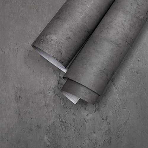Dark Concrete Wallpaper Peel and Stick Cement Wallpaper 16x354 inch ...