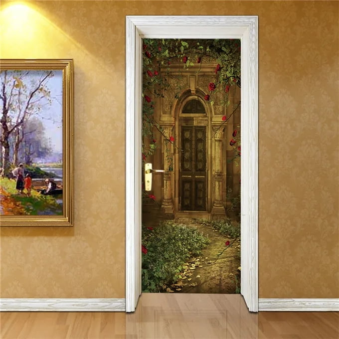 Dark Corridor Tunnel Door Sticker 3D Wallpapers Castle Iron Prison ...