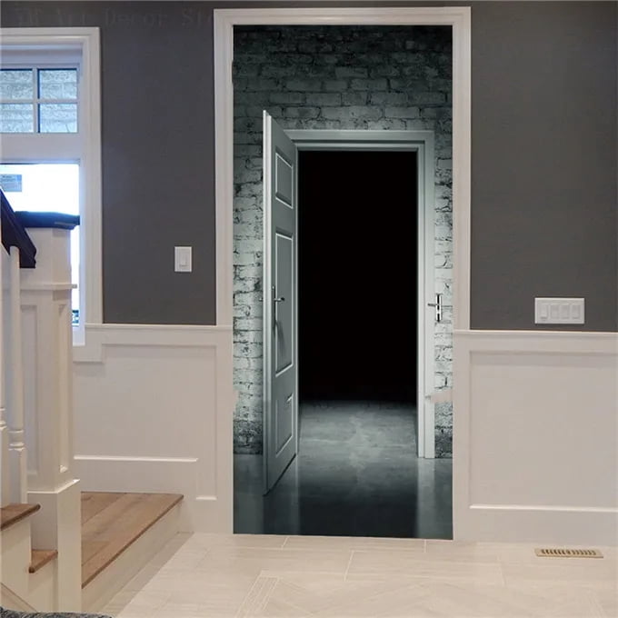 Dark Corridor Tunnel Door Sticker 3D Wallpapers Castle Iron Prison ...