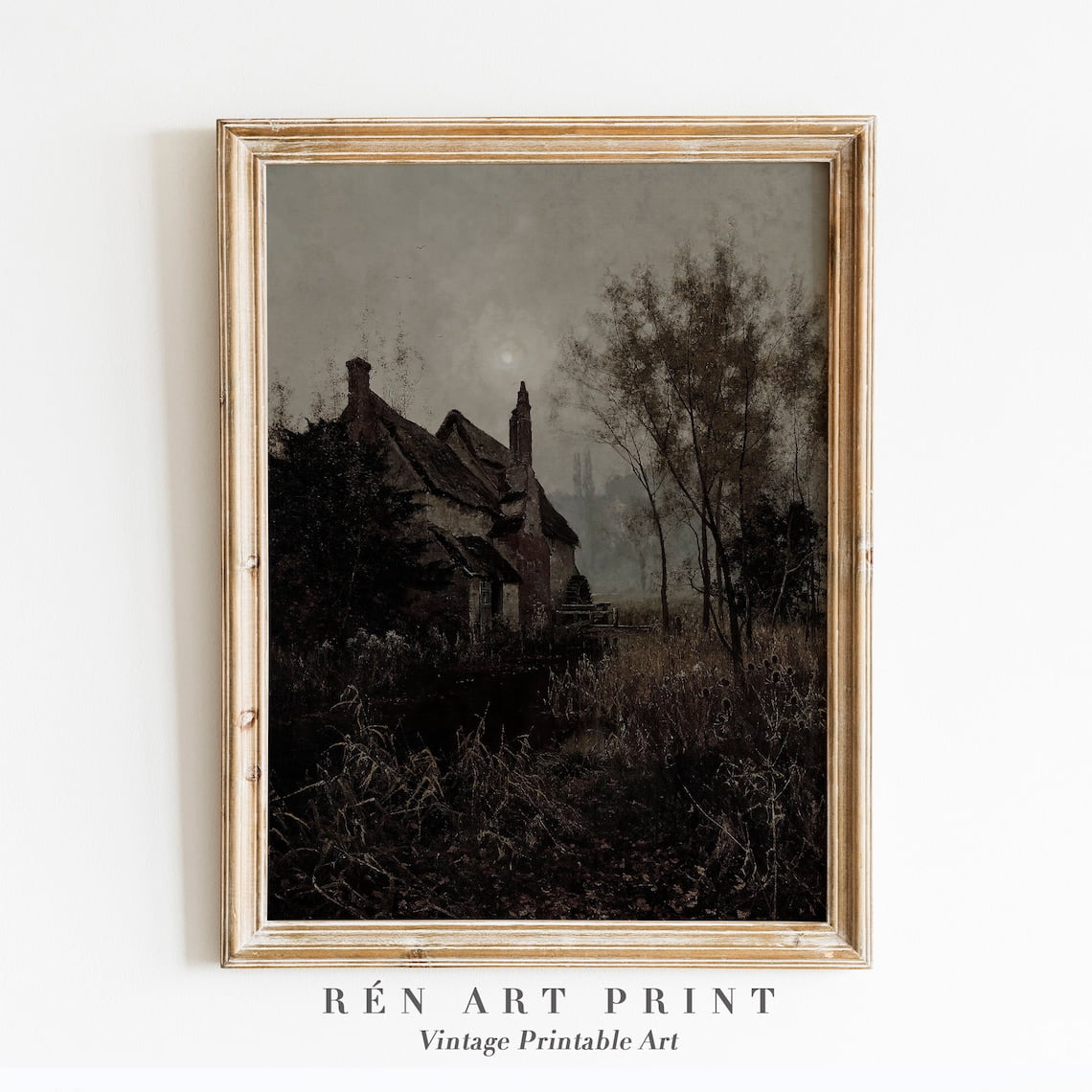 Dark Cottage Landscape Poster Moody Vintage Wall Art Design1 Poster ...