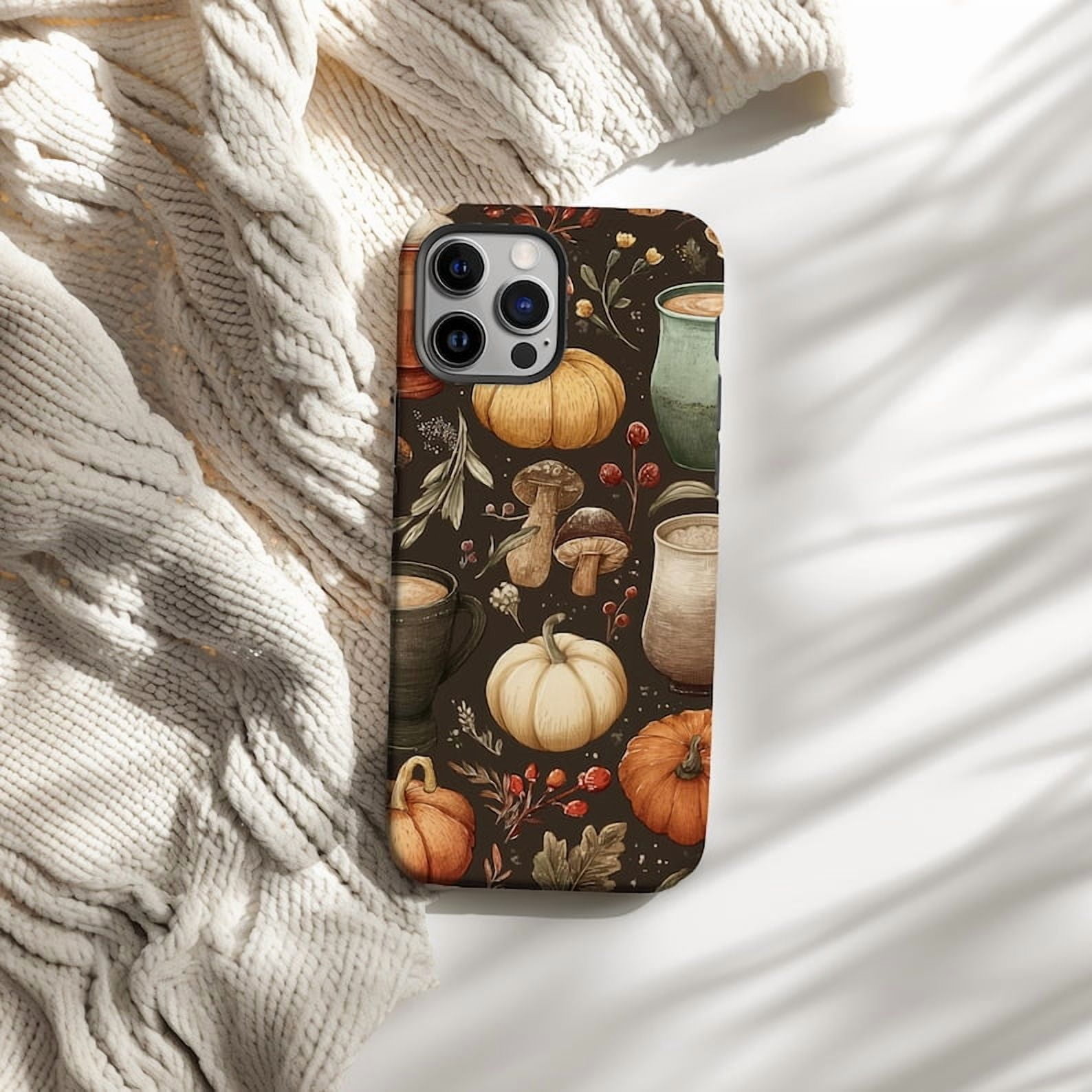 Dark Cottagecore Autumn Pumpkins Mushrooms Coffee Phone Case Compatible ...