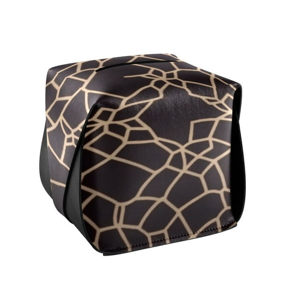 Dark Cracked Surface Pattern 5.7in Leather Tissue Box Cover Square PVC ...