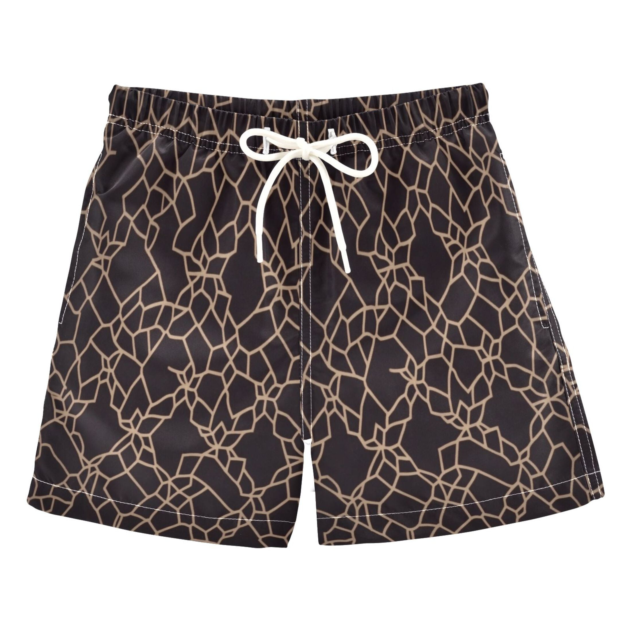 Dark Cracked Surface Pattern Boys' Swim Trunks Beach Pool Shorts Quick ...