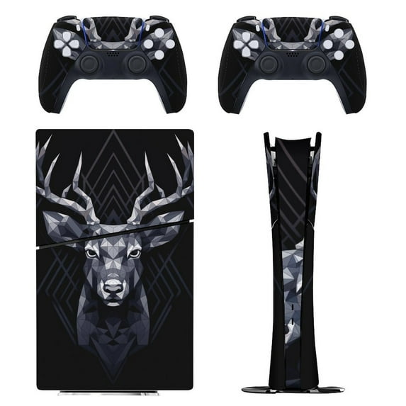 Dark Deer Geometric Console Skin Bundle for PS5 Pro Slim Disc & Digital ...