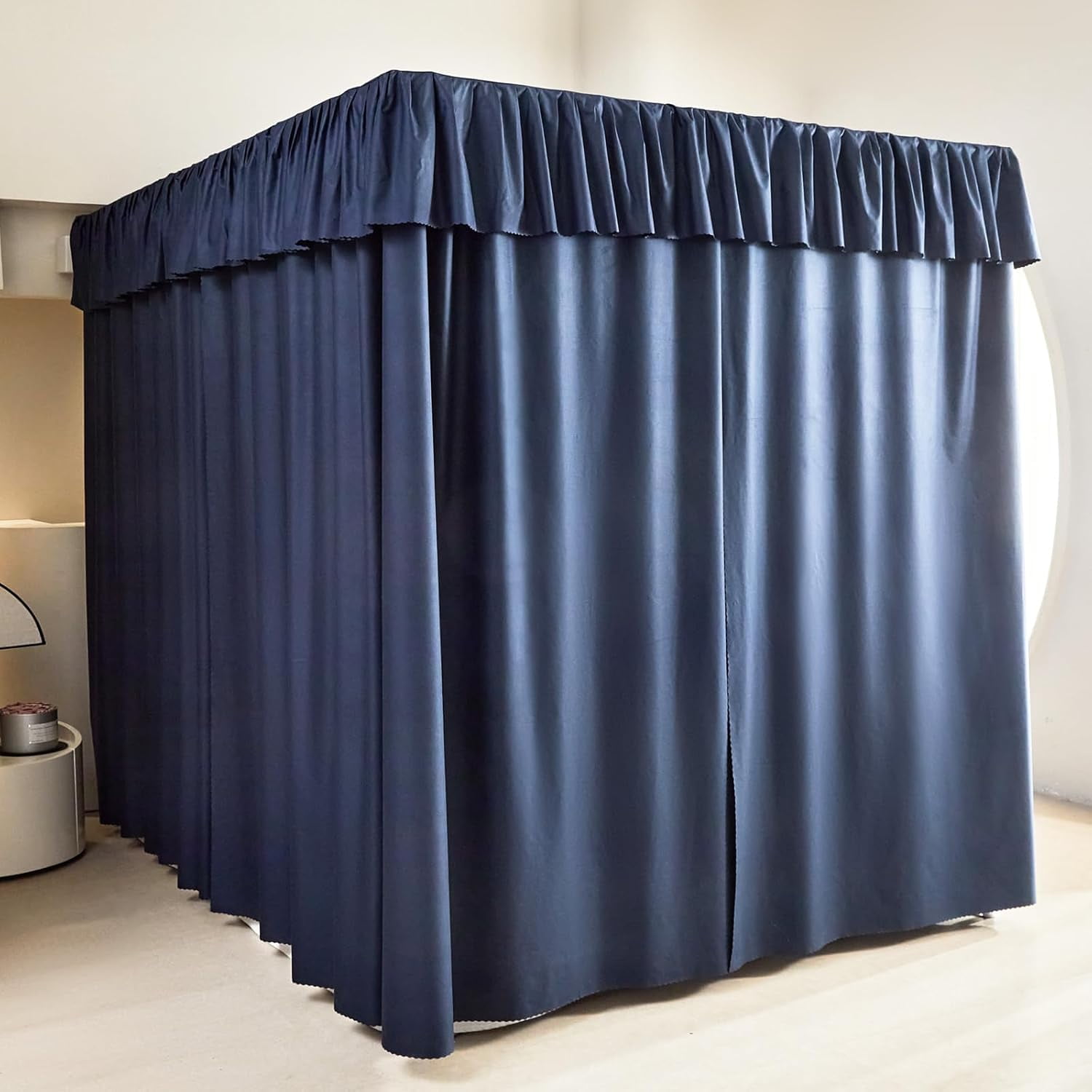Dark Dlue Thickened Bed Canopy Curtains - Elegant Bedroom Decor for ...