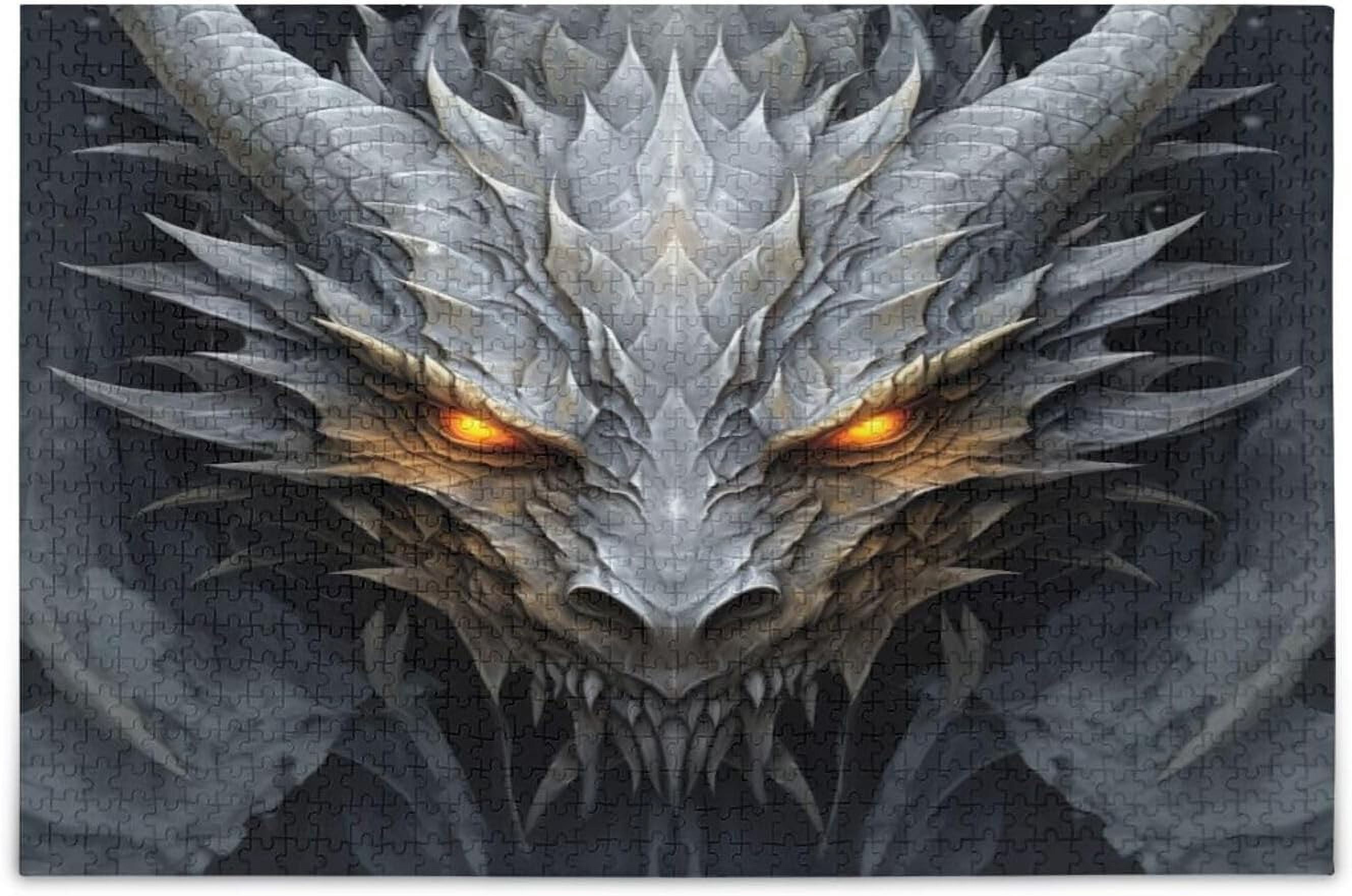Dark Dragon Head Jigsaw Puzzles for Adults 1000 Piece, Puzzles 500 ...