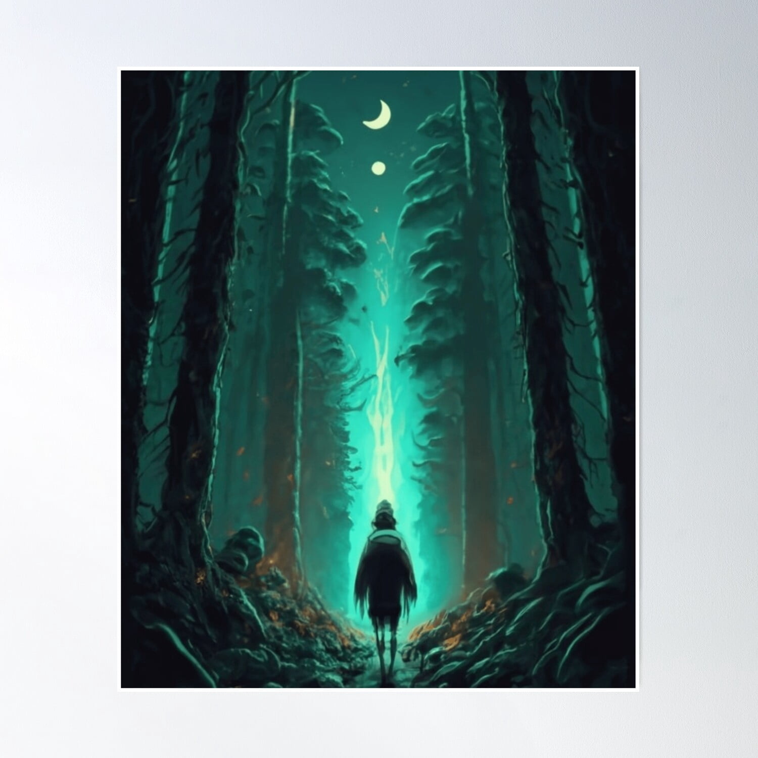 Dark Dream Forest, Scary Forest Poster Wall Art, Modern Wall Decor ...
