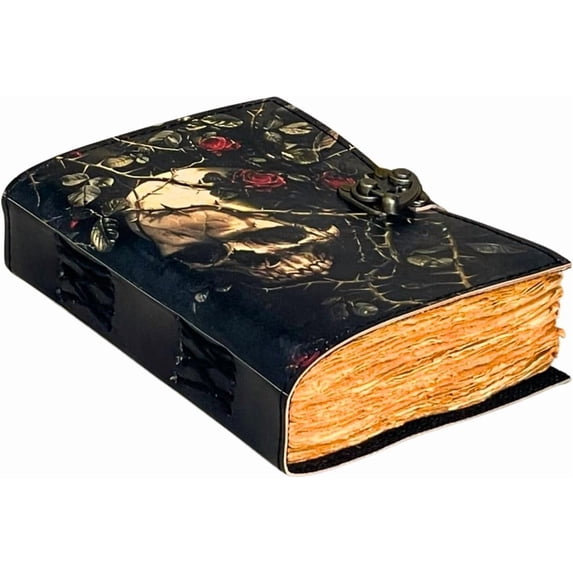 Dark Elegance Skull Journal - Hmade Antique Deckle Edge Paper Journal ...