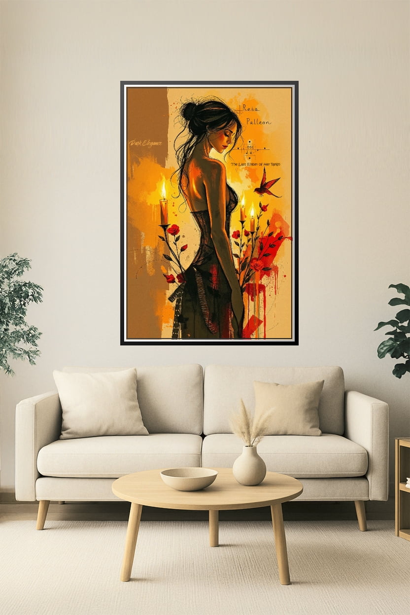 Dark Elegance – The Last Ember of Her Reign Art Poster 【Rolled Canvas ...