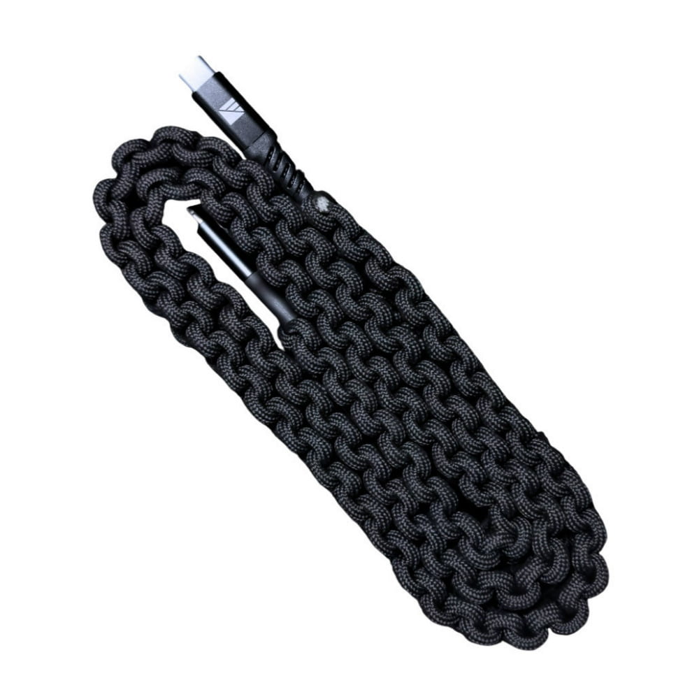 Dark Energy 6 Feet USB-C to USB-C Paracord Cable with Snapping Leather ...