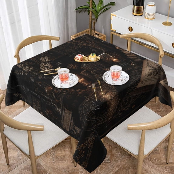 Dark Esoteric Study Art Square Tablecloth 54x54 Waterproof Table Cover ...