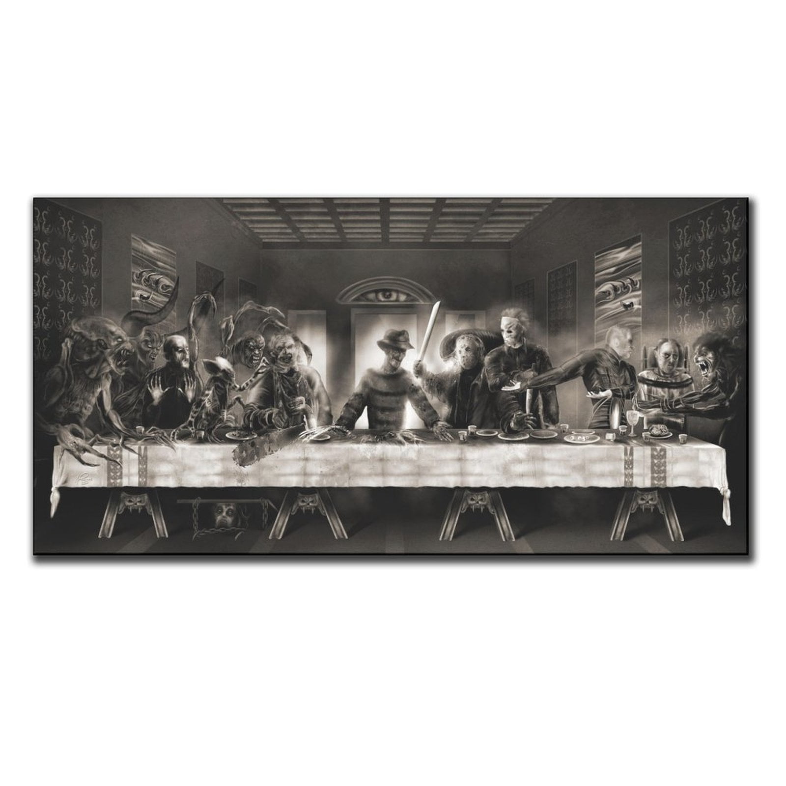Dark Evil Last Supper Freddy Vs Jason Myers Horror Movie Poster Cool ...