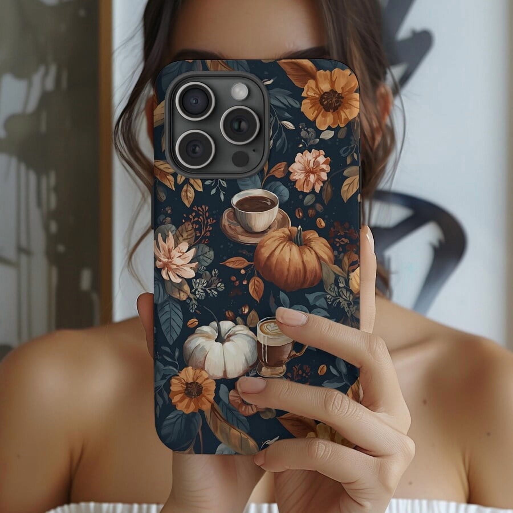 Dark Fall Cottagecore with Pumpkins and Autumn Leaves, Cozy P307 Phone ...