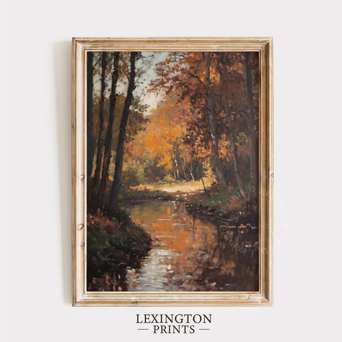 Dark Fall River Landscape Print, Fall Wall Art, Moody Fall Prints ...