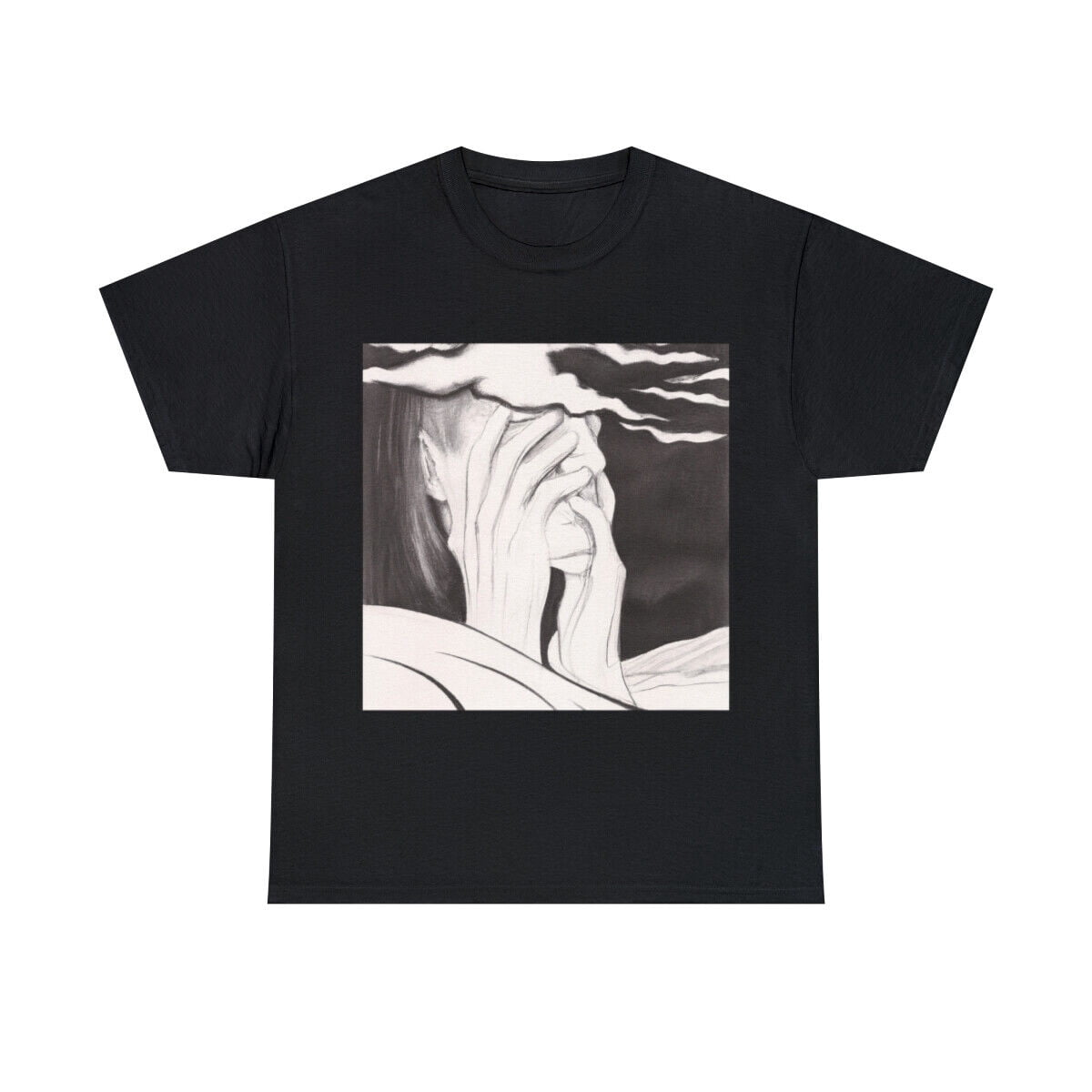 Dark Fantasy Art T Shirt Faces Of Anxiety Stress Gothic Band Tour Style ...