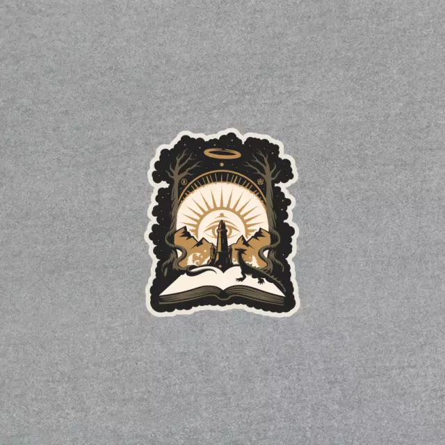 Dark Fantasy Book Magic Portal Castle Dragon Storybook Stickerphone ...