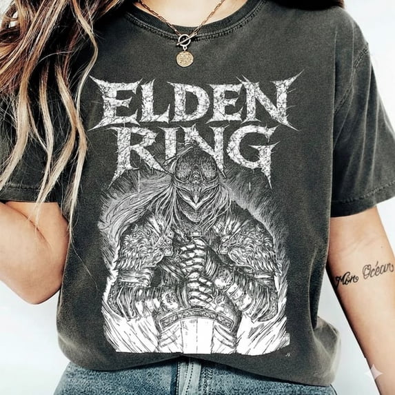 Dark Fantasy Gaming Graphic Tee Inspired by the World of Elden Ring ...