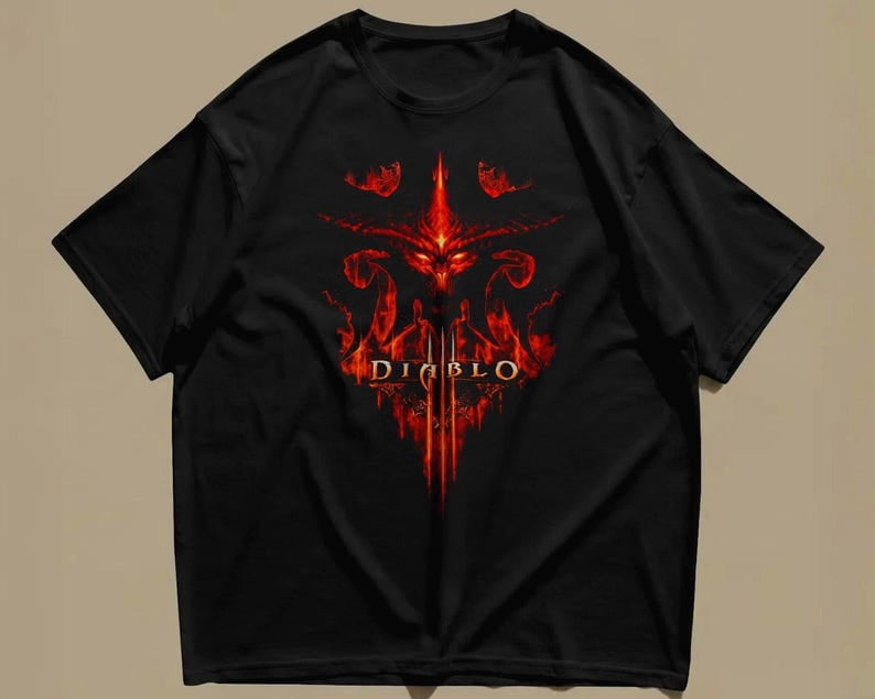 Dark Fantasy Graphic T-Shirt, Vintage Gamer Tee, Y2K Gothic Streetwear ...
