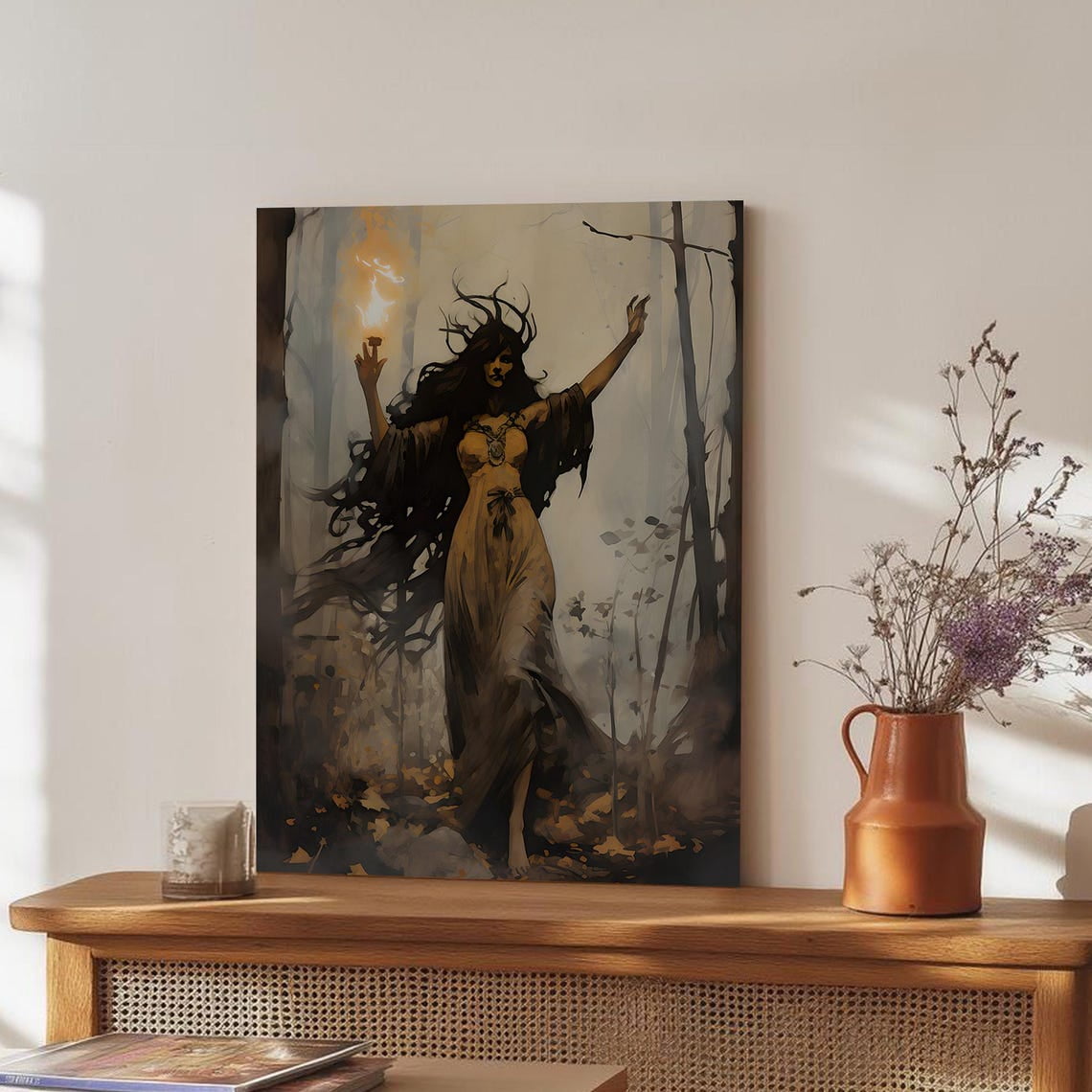 Dark Fantasy Witch Art Gothic Pagan Forest Poster Home Decor, 16x24 ...