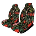 Dark Floral Christmas Poinsettia Print Car Seat Covers Front Seats ...