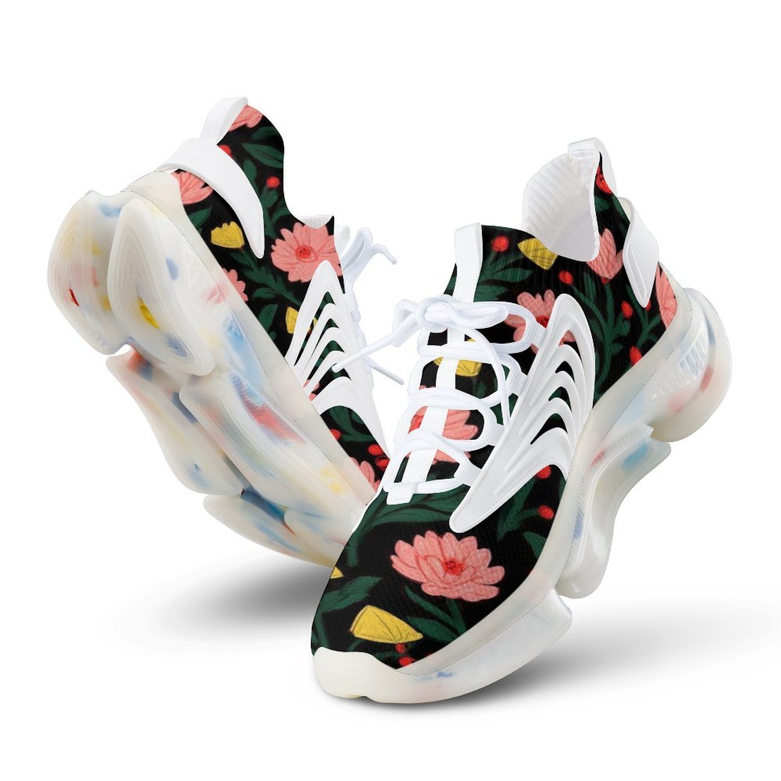 Dark Floral Pretty Pink Pattern Design Walking Shoes for Men Woman ...