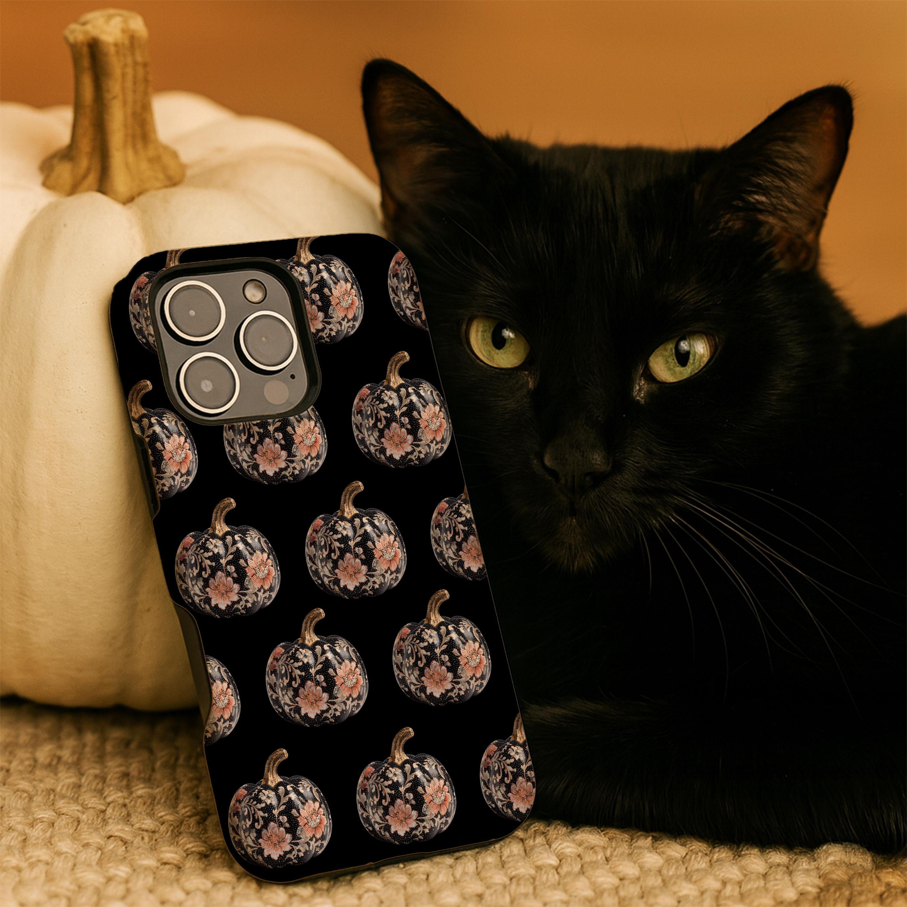 Dark Floral Pumpkin Patch Luxe Flower Autumn Harvest iPhone Case for ...