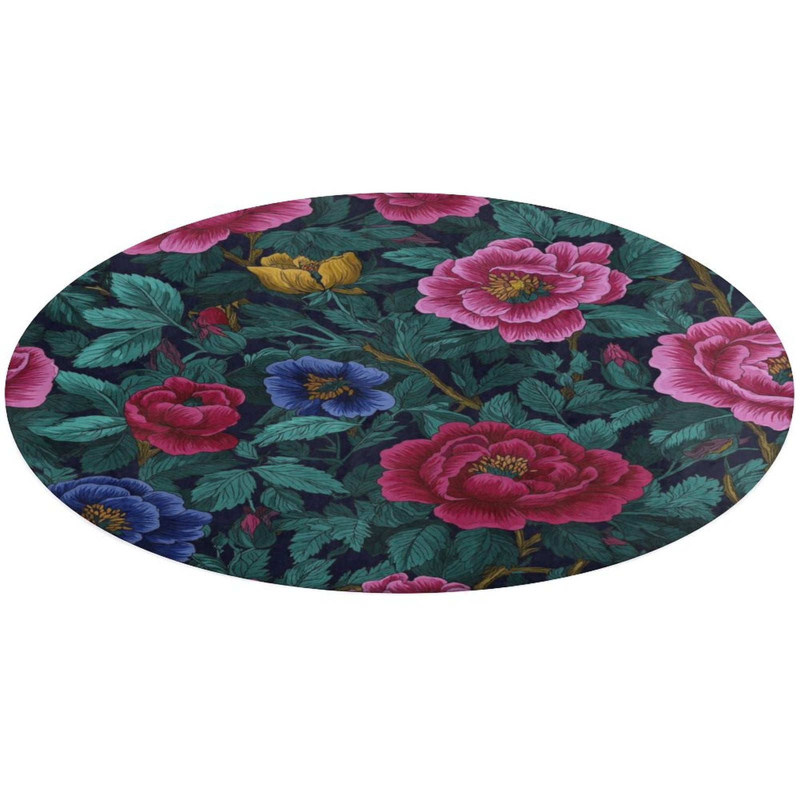 Dark Floral Seamless Pattern Vibrant Blooms Rugs Trea Rugs Not-Slip ...