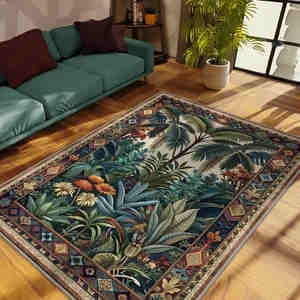 Dark Floral Victorian Rug Wildflower Gothic Rustic Carpet Witchy Room ...
