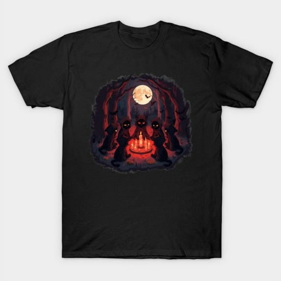 Dark Forest Cats Shirt Candlelight Ritual Moon Scene Gothic Aesthetic ...