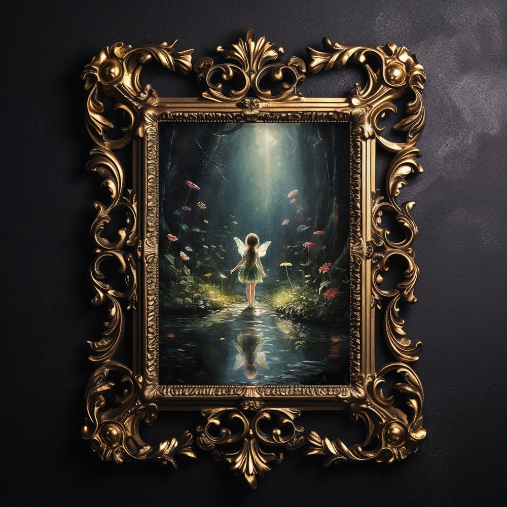 Dark Forest Flower Fairy Print, Cottagecore Wall Art UNFRAMED PAPER ...