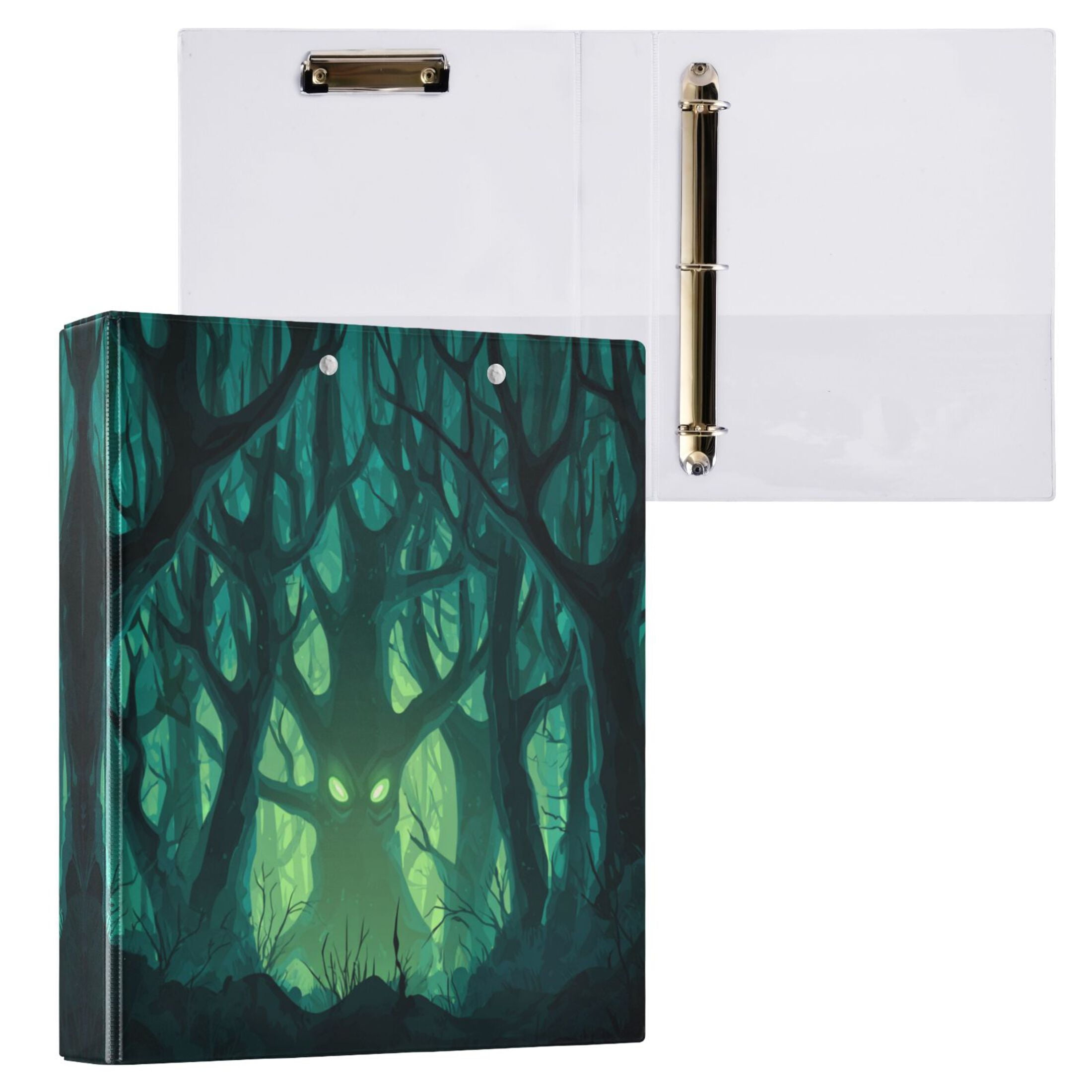 Dark Forest with Green Eyes 3 Ring Hardcover Binders 1.5in Round Rings ...