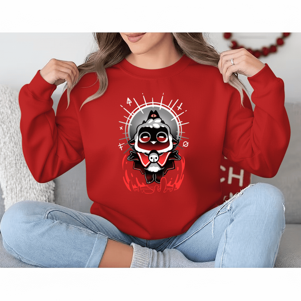 Dark Funny Cult Inspired Gothic Cartoon Lamb Parody Sweatshirt up to ...