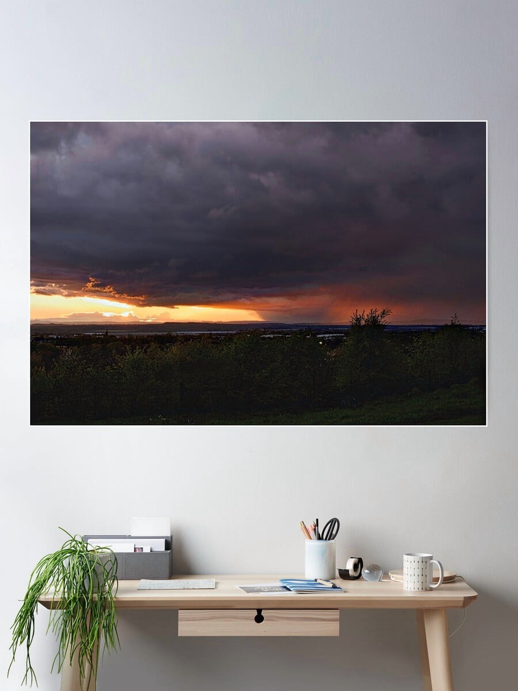 Dark Glowing Cloud Poster Wall Art Modern Wall Decor For Living Room ...
