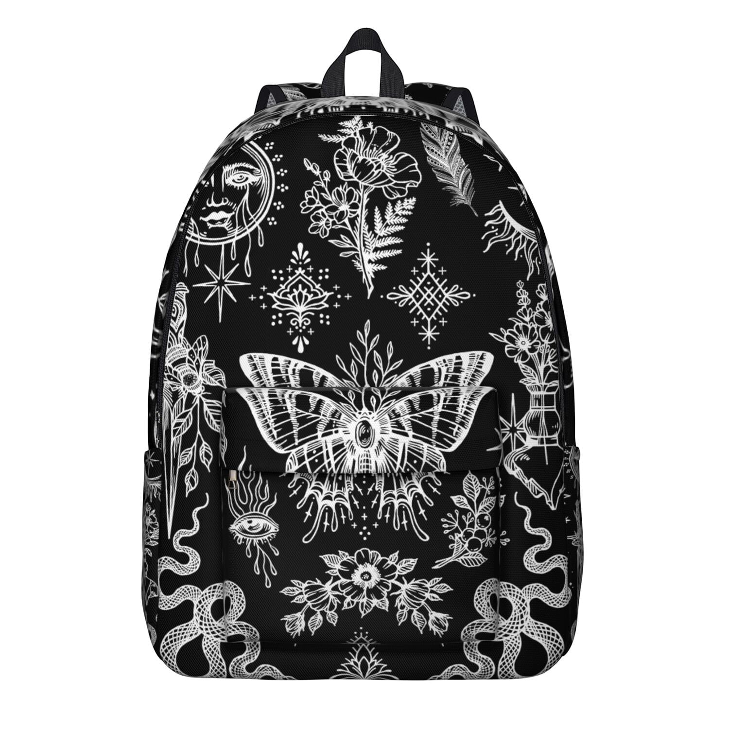 Dark Gothic Moon Backpack, Waterproof School Bag Featuring Mystical ...