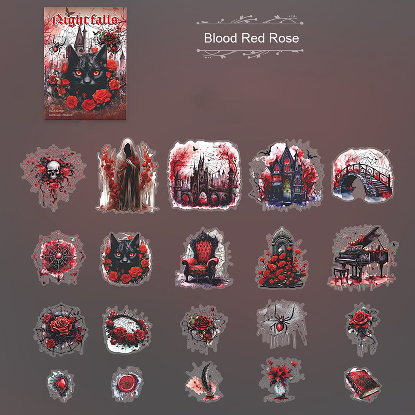 Dark Gothic Style Stickers - Red - a Beautiful Day Dark Gothic Scenery ...
