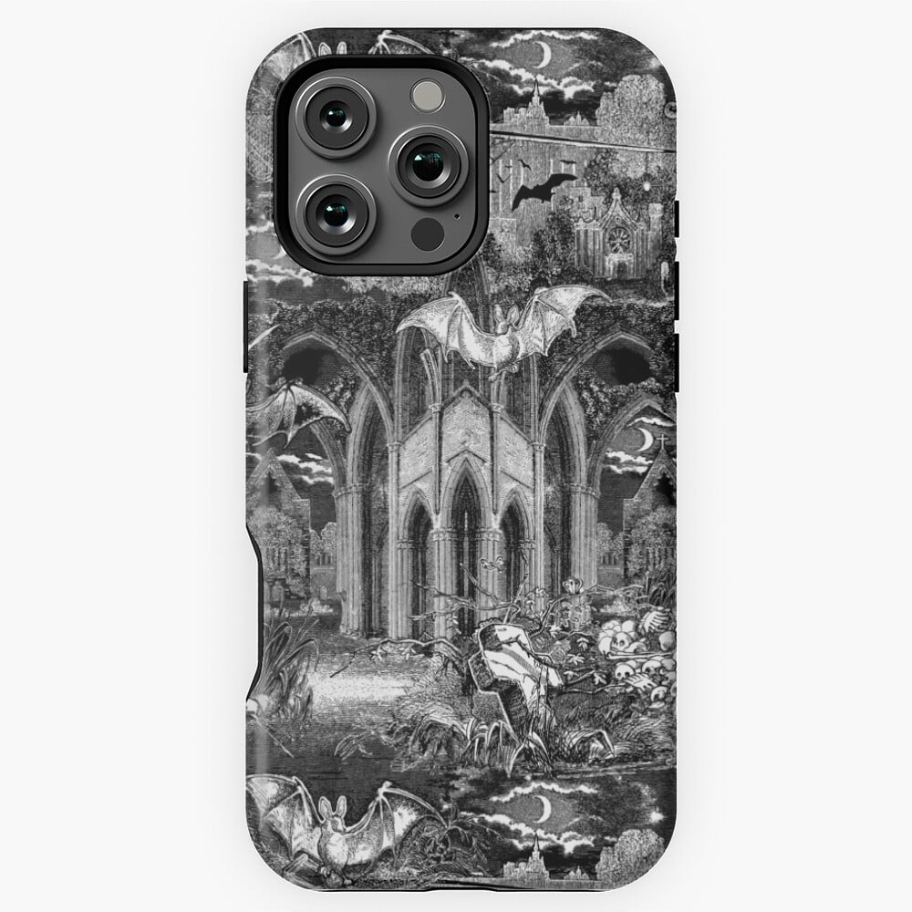 Dark Gothic Vampires Crypt Graves Bats Skeletons Pattern Phone Case for ...