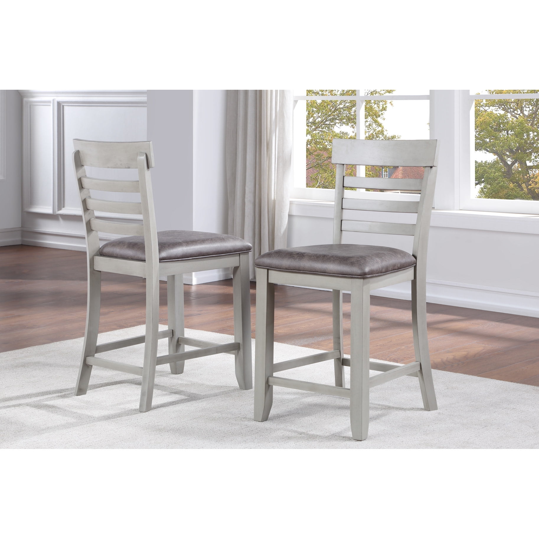 Dark Gray 24 - inch Seat | Natural Grain Wood Finish | Bar Counter ...