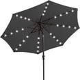 Dark Gray 9ft Outdoor Patio Umbrella With Solar Lights Led Lighted Pool ...