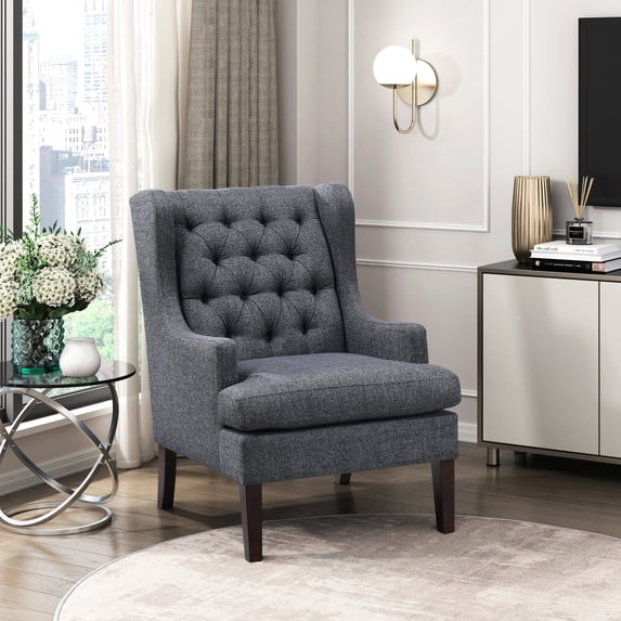 Dark Gray Accent Chair | Foam Cushioned for Comfortable Seating ...