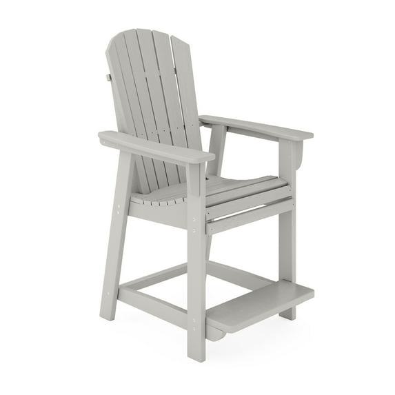 Dark Gray American Traditional Counter Chair, HDPE Material, 31" Depth ...