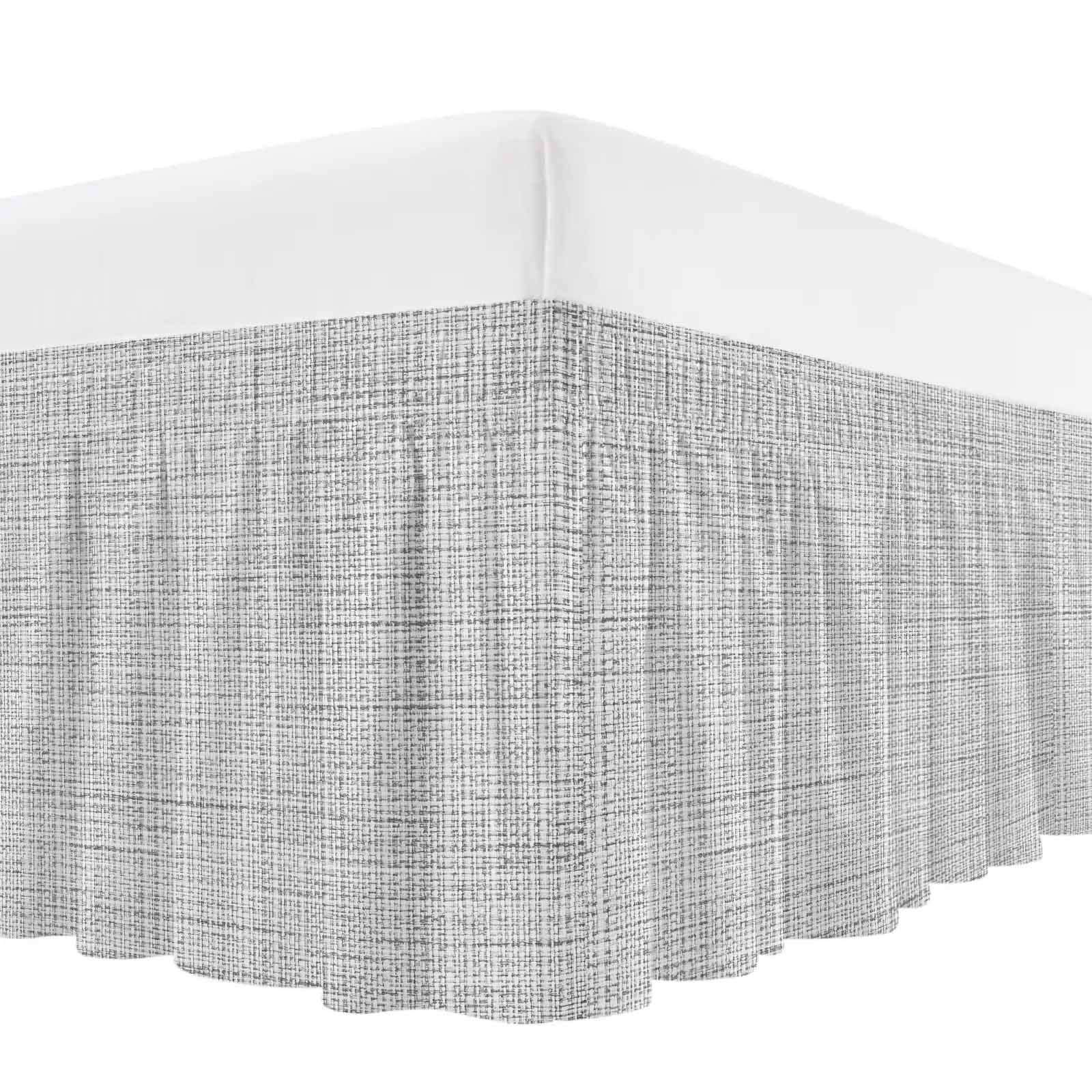 Dark Gray Bed Skirt Bed Skirts Queen Size 18 Inch Drop, Linen Texture ...