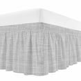 Dark Gray Bed Skirt Bed Skirts Queen Size 18 Inch Drop, Linen Texture ...