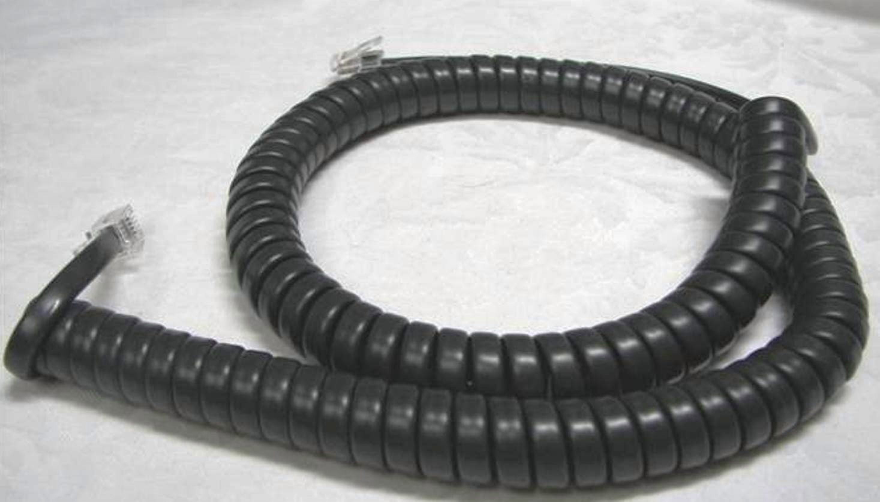 Tadiran Flexset 12' Handset Curly Telephone Cable, Black - Walmart.com