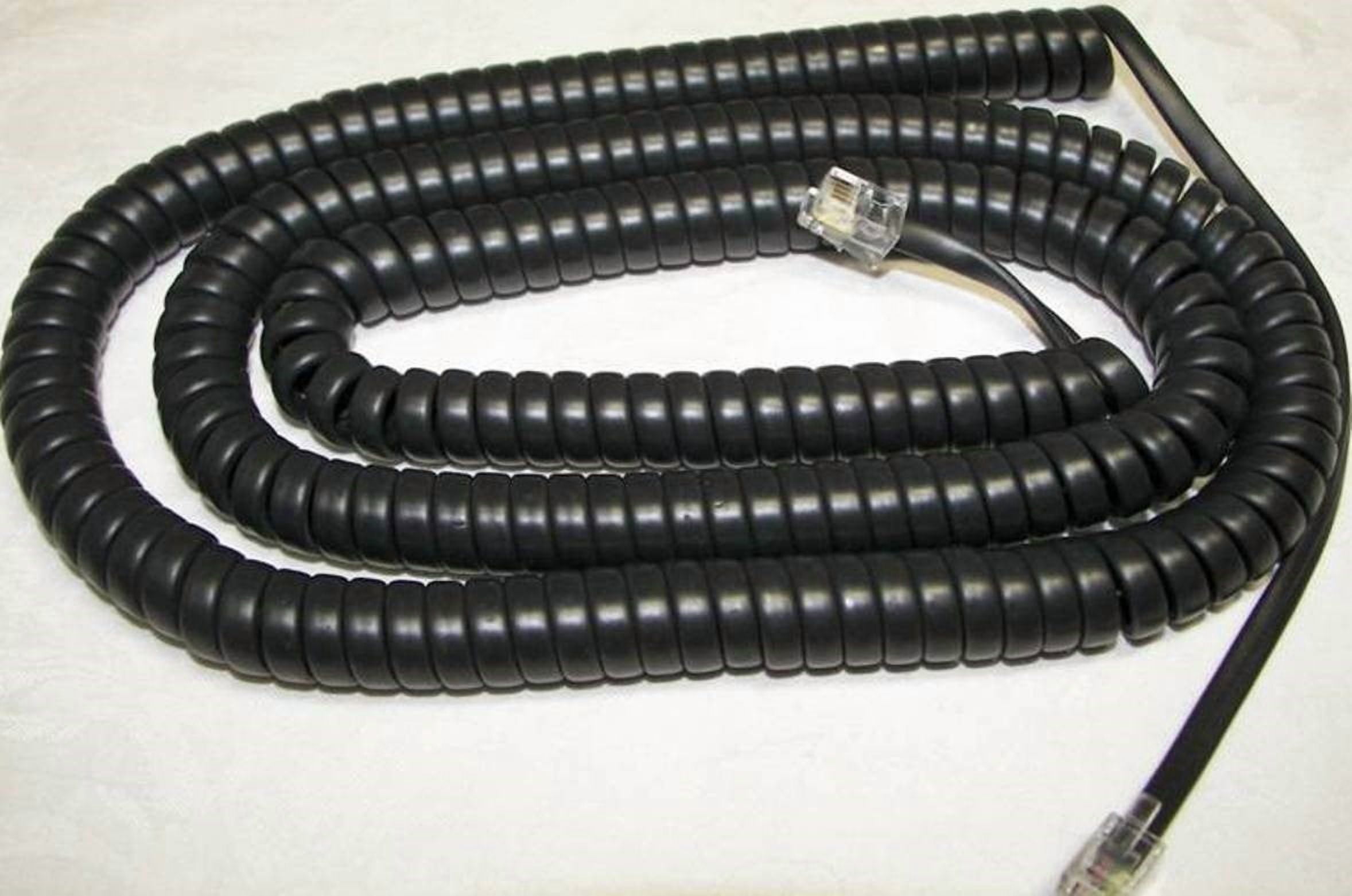 Dark Gray (Black) 25Ft Handset Cord for Vodavi Triad 9000-Series Phone, Long Curly - Walmart.com