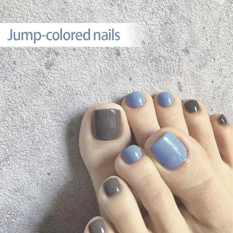 Dark Gray Acrylic Nails